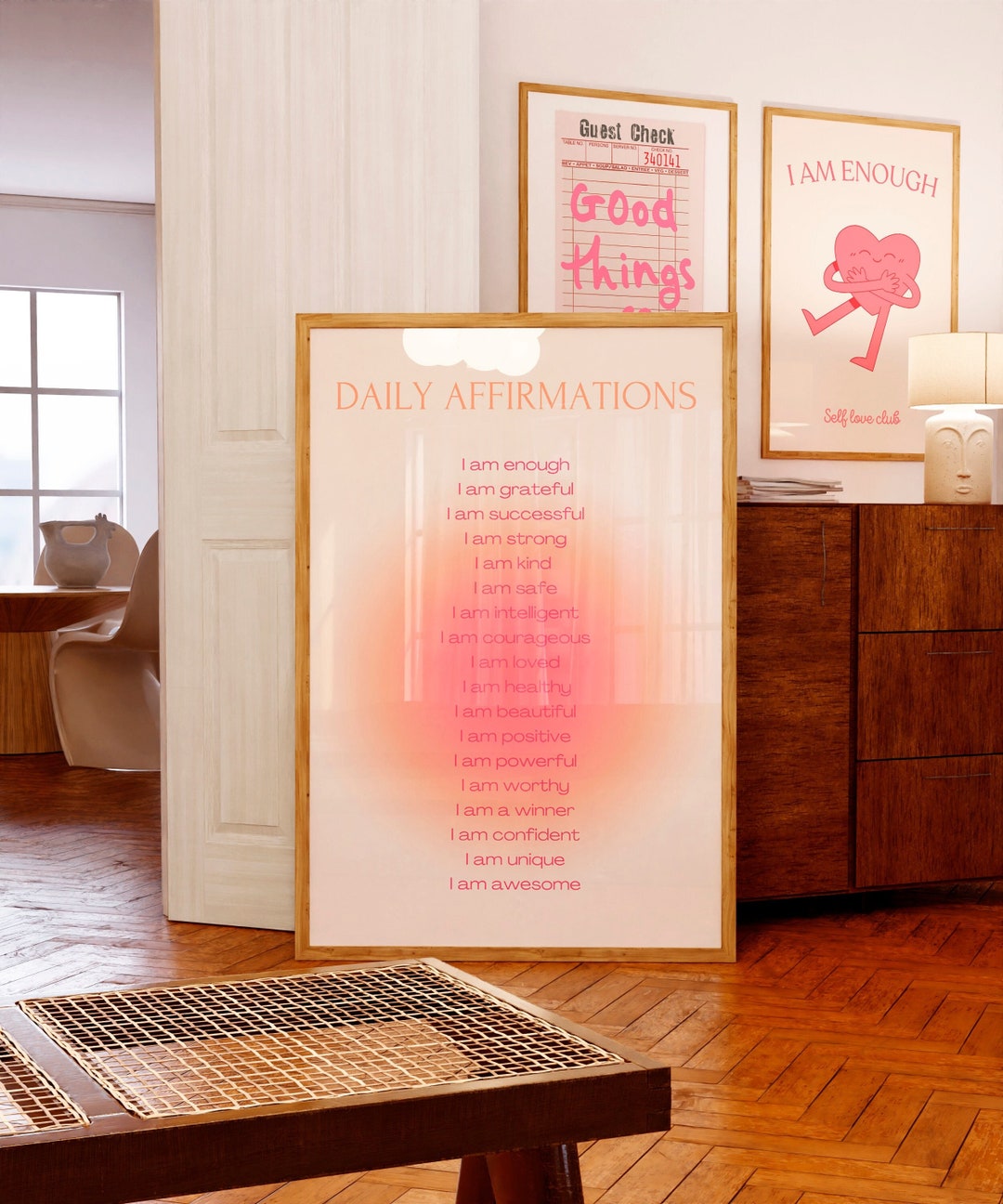 Positive Affirmations Wall Art Inspirational Print Motivational Quotes ...