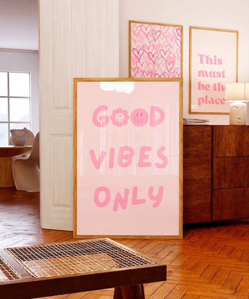 Good Vibes Only Print: Blush Pink Preppy Room Decor (printable Digital ...