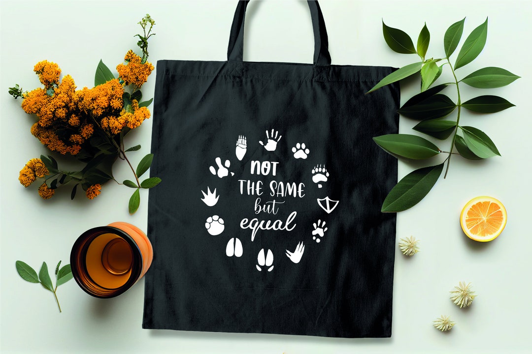 Jute Bag | Not the Same but Equal | Vegan Quotes | Shopping Bag ...