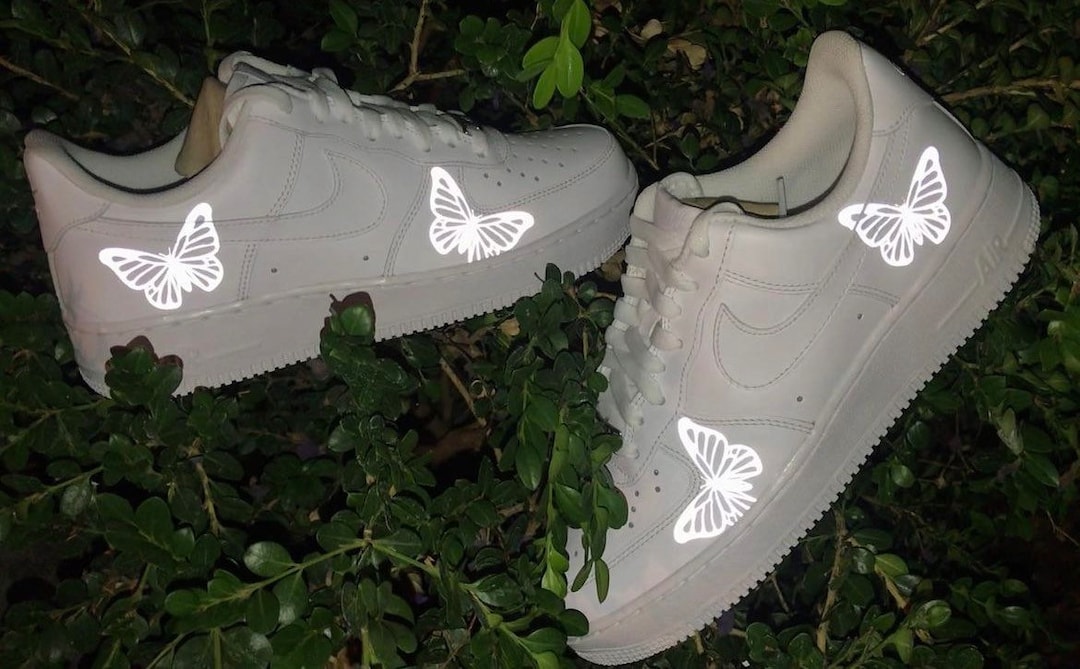 Custom Reflective Butterfly Air Force 1s - Etsy