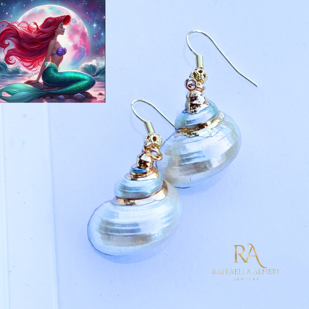 Shell Earrings Inspired by the Little Marmaid Shell Jewelry Scallop ...