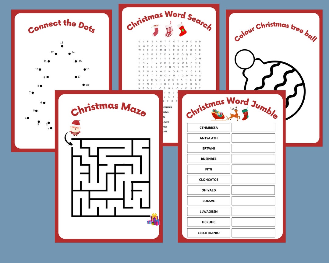 5 Winter Printable Game Bundle Holiday Party Game Winter Activity for ...