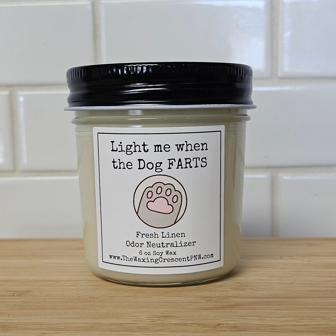 Light Me When the Dog FARTS Fresh Linen 6 Oz Soy Wax Candle 30 Hr Burn ...