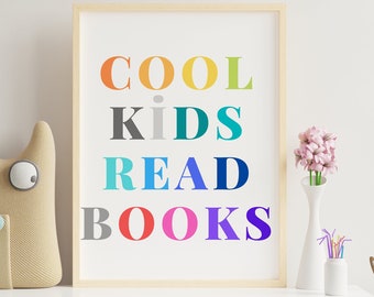 Cool Kids Read Books Poster - Etsy