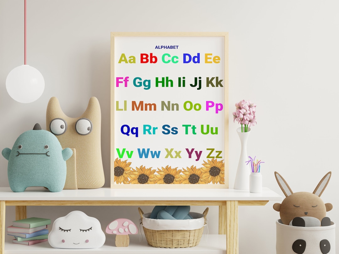 Colorful Alphabet Printable, Learning Poster, Capital Letter and Lower ...