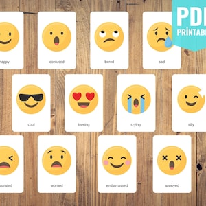 Emotions and Feeling Printables Flashcards, Montessori Materials ...