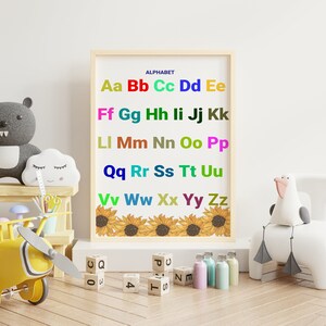 Colorful Alphabet Printable, Learning Poster, Capital Letter and Lower ...