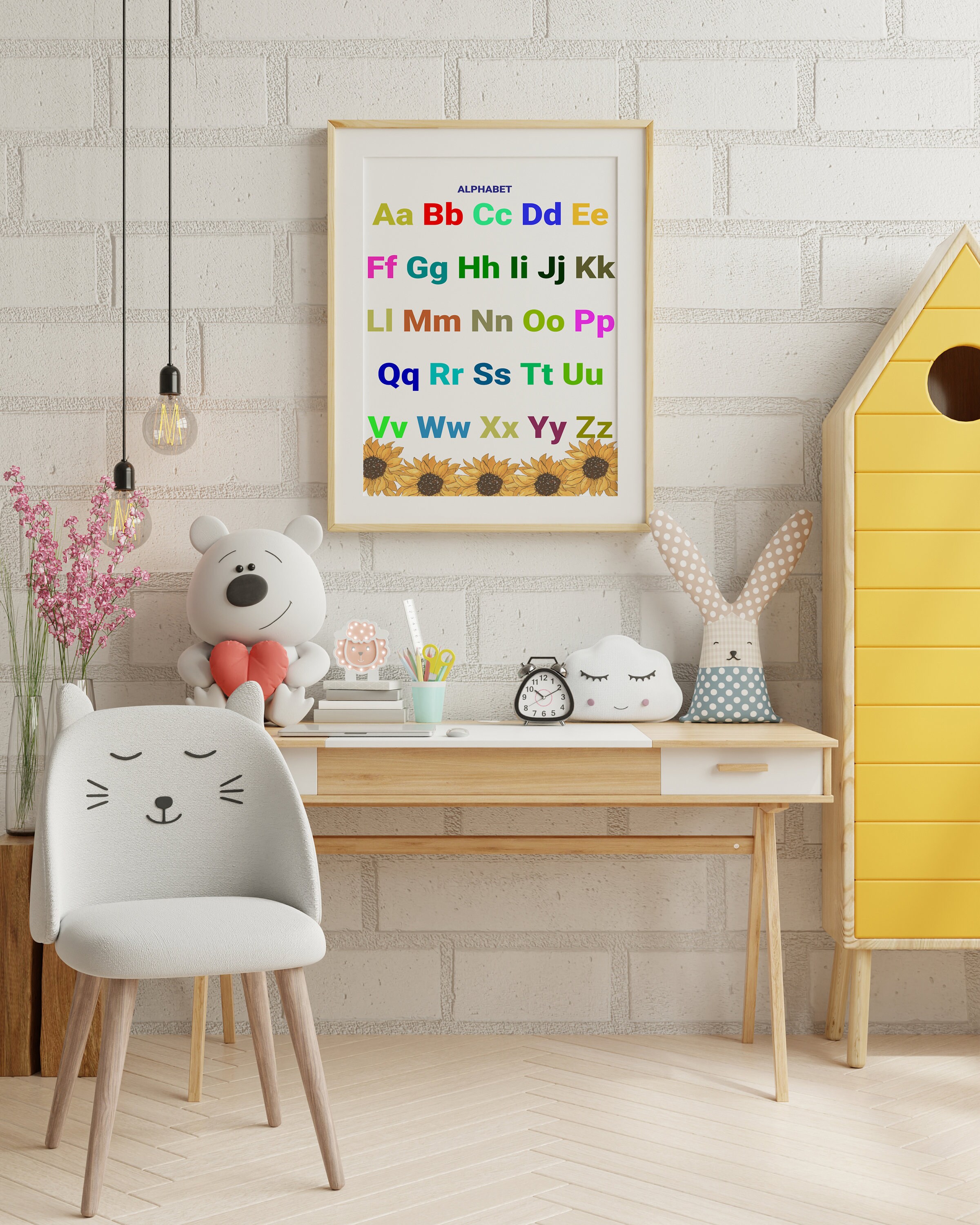 Colorful Alphabet Printable, Learning Poster, Capital Letter and Lower ...