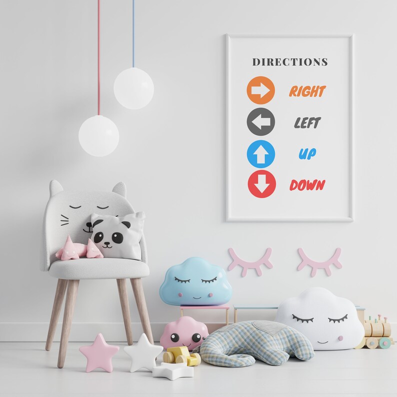 Educational Printable Posters, Directions Learning Material, Montessori ...