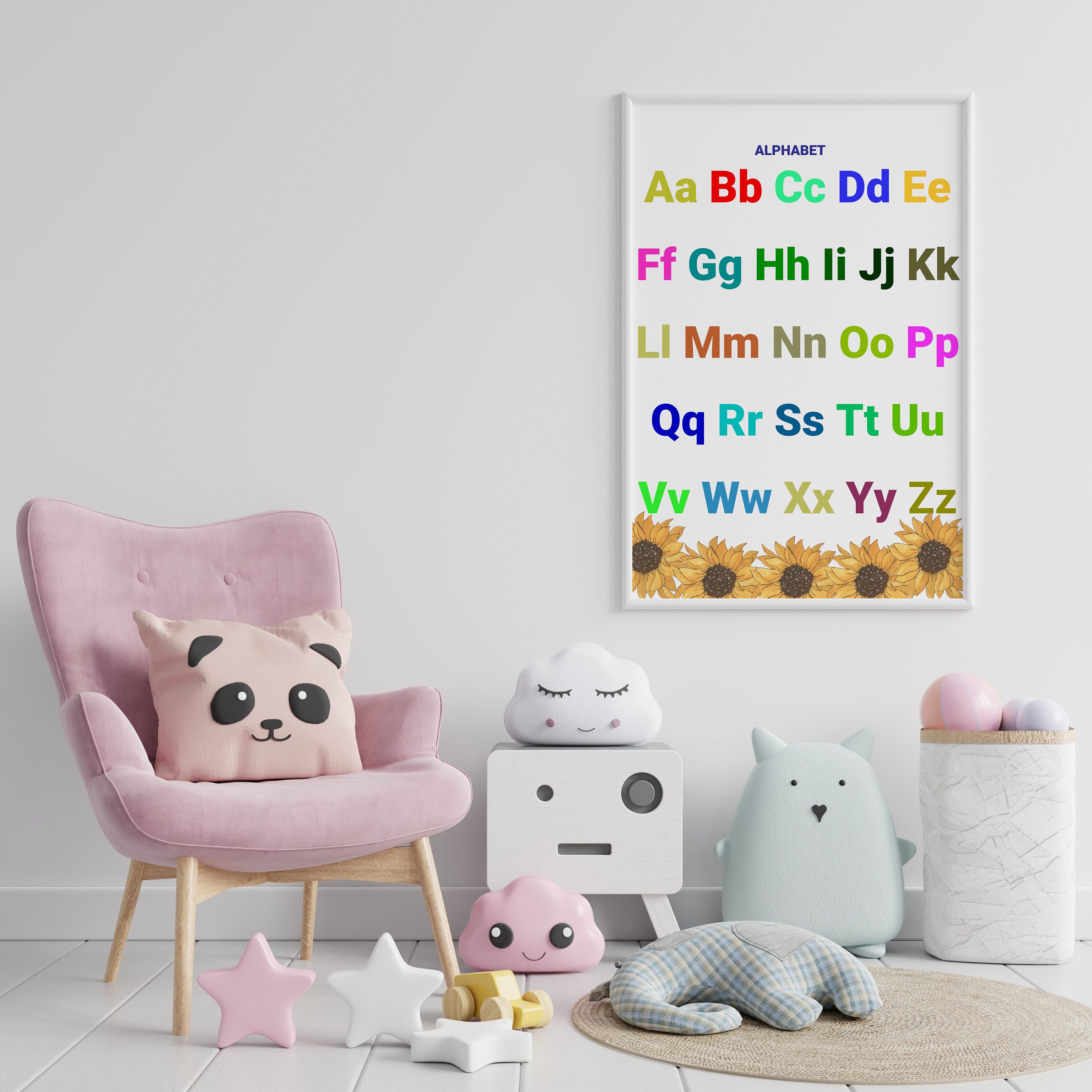 Colorful Alphabet Printable, Learning Poster, Capital Letter and Lower ...