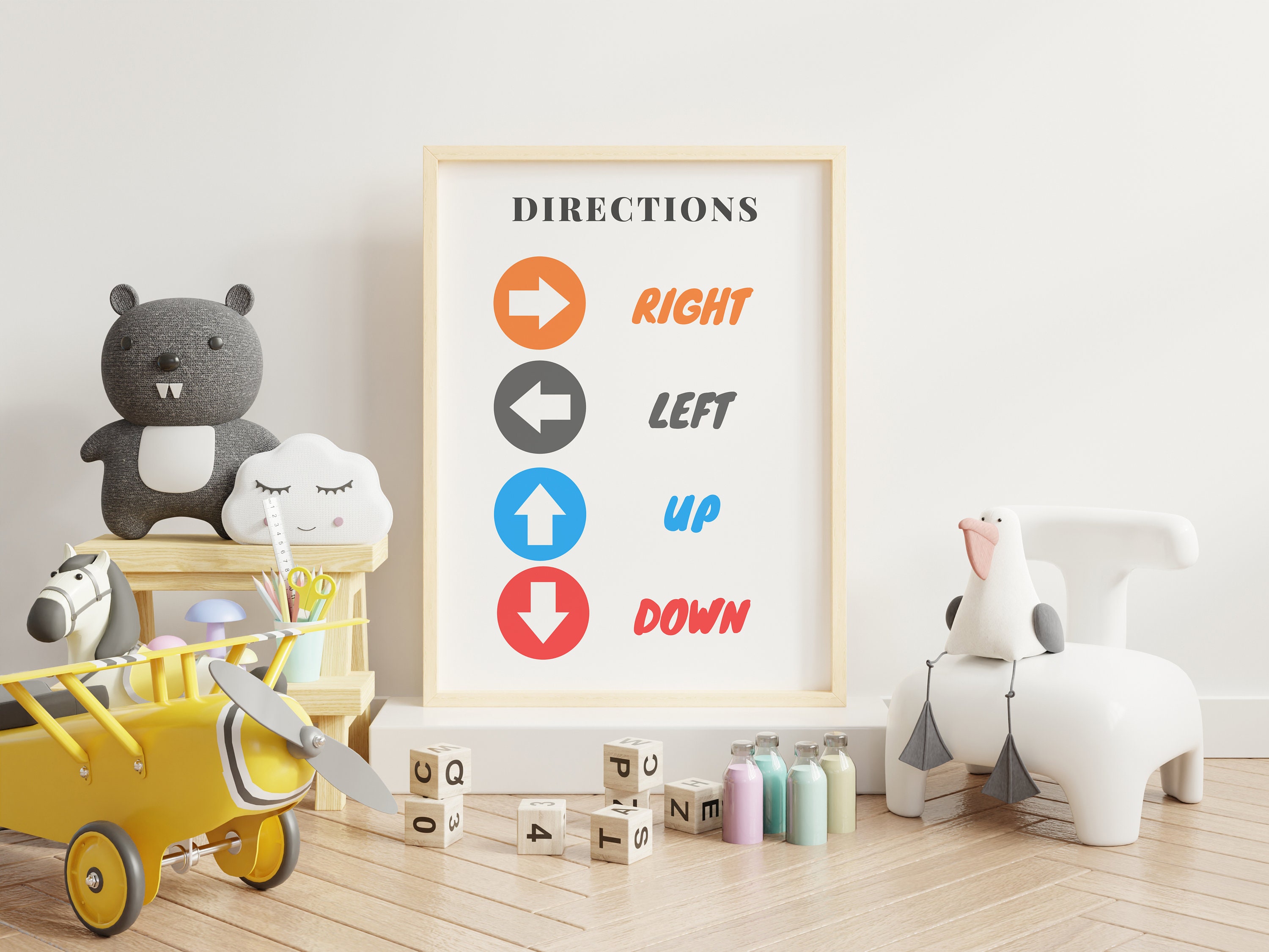 Educational Printable Posters, Directions Learning Material, Montessori ...
