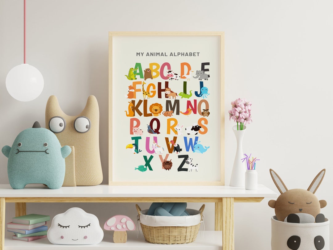 Animal Alphabet Printable Digital Poster, ABC Learning Poster, ABC ...
