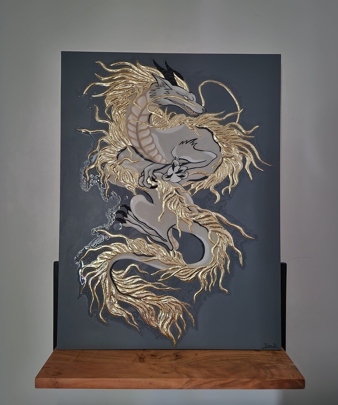 Painting on MDF Board 3d Textured Art With Gold Leaf, Plaster Wall Art ...