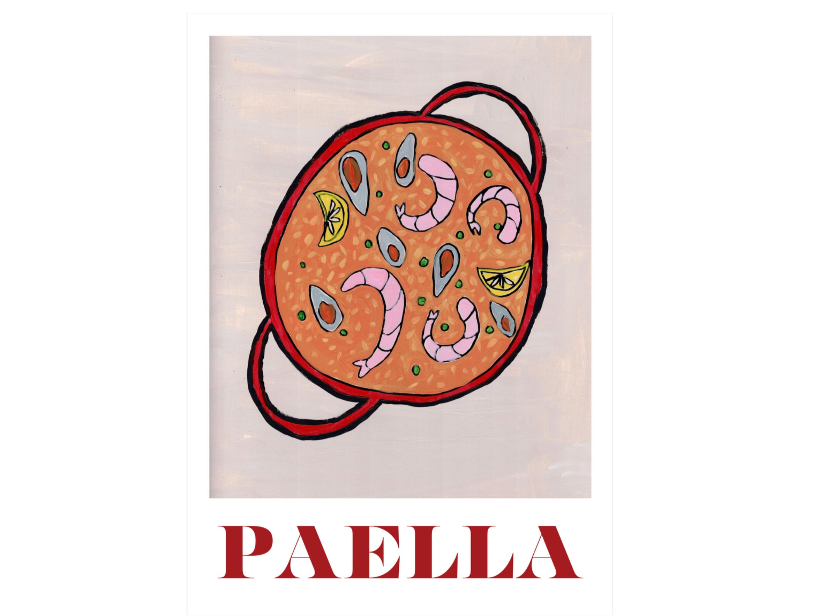 Paella Print. Kitchen Poster. Home Decor. Food Lovers Gift. Wall Art ...