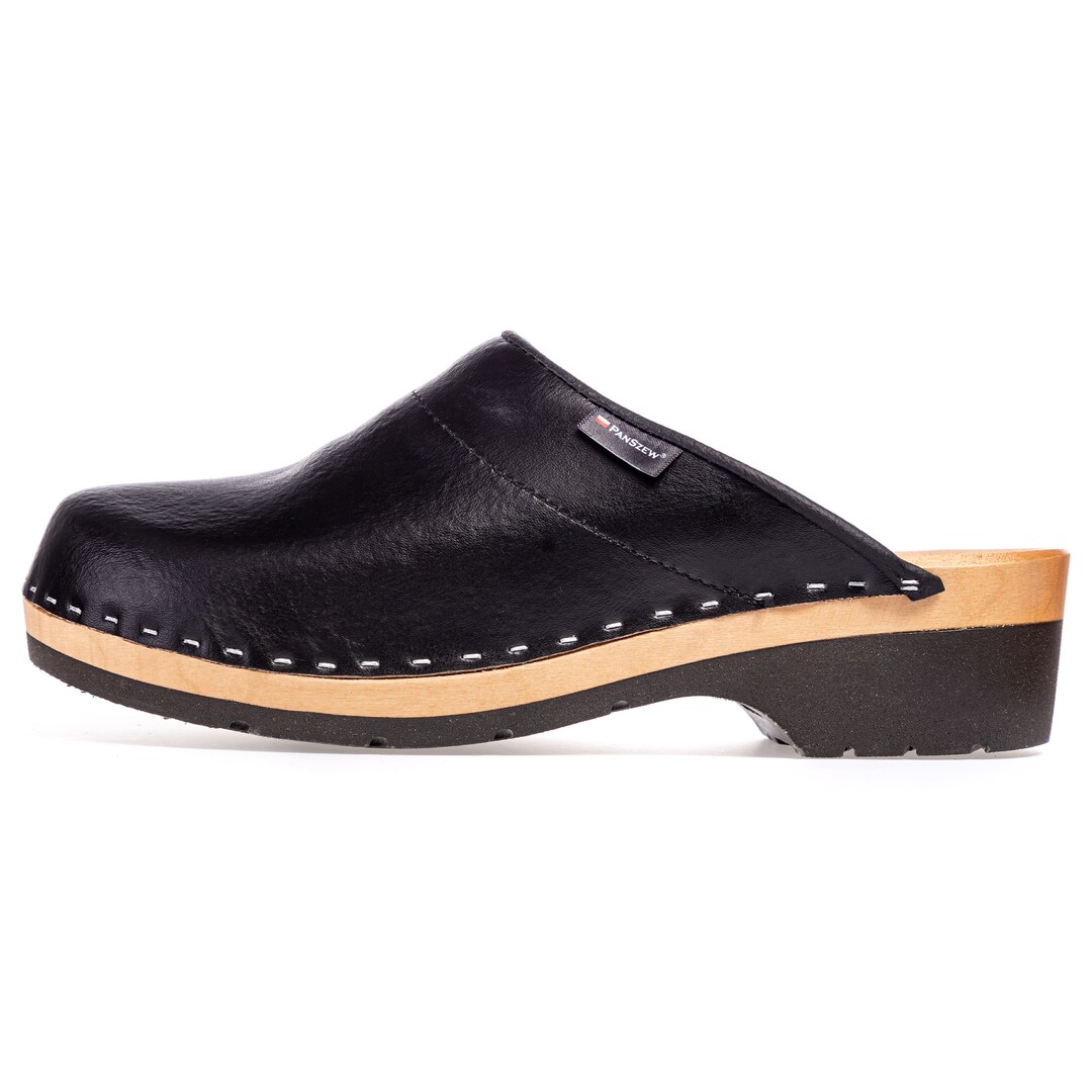 Leather Swedish Clogs for Men Wooden Clogs Handmade Orthopedic Medical ...