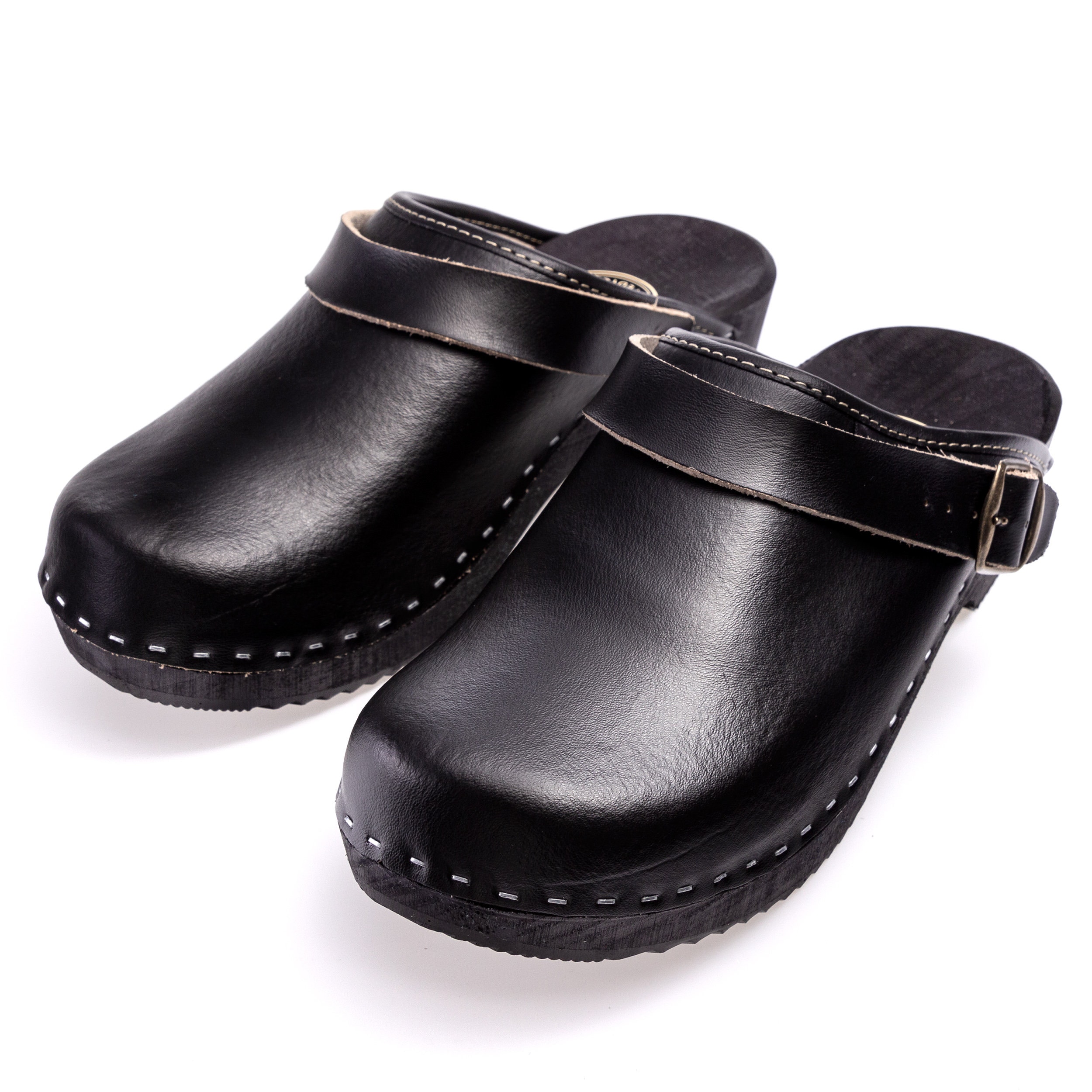 Wooden Clogs for Men Leather Polish Clogs Handmade Orthopedic Medical ...