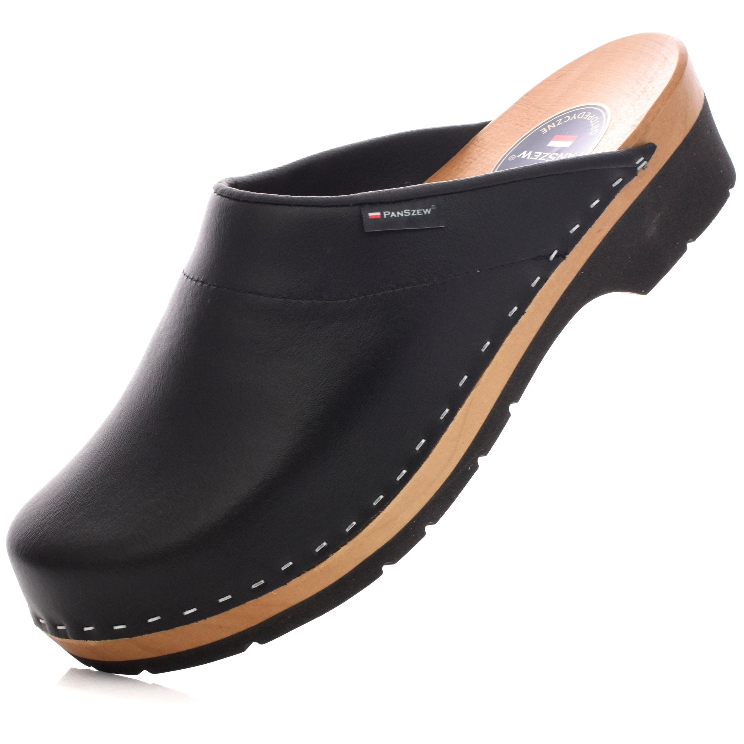 Leather Swedish Clogs for Men Wooden Clogs Handmade Orthopedic Medical ...