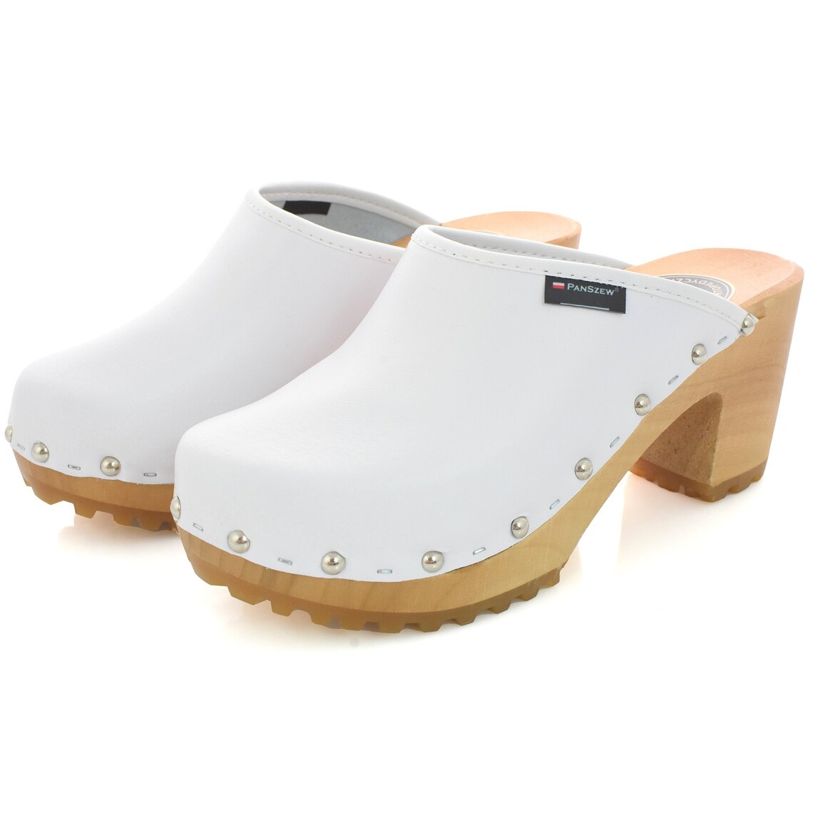 Dreamlike Women Swedish Clogs Wooden Leather Polish Clogs Handmade High ...