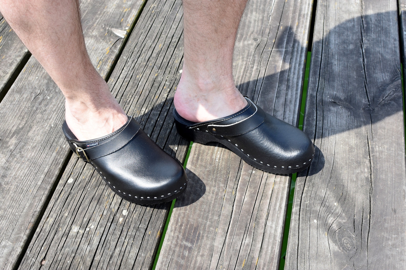 Wooden Clogs for Men Leather Polish Clogs Handmade Orthopedic Medical ...