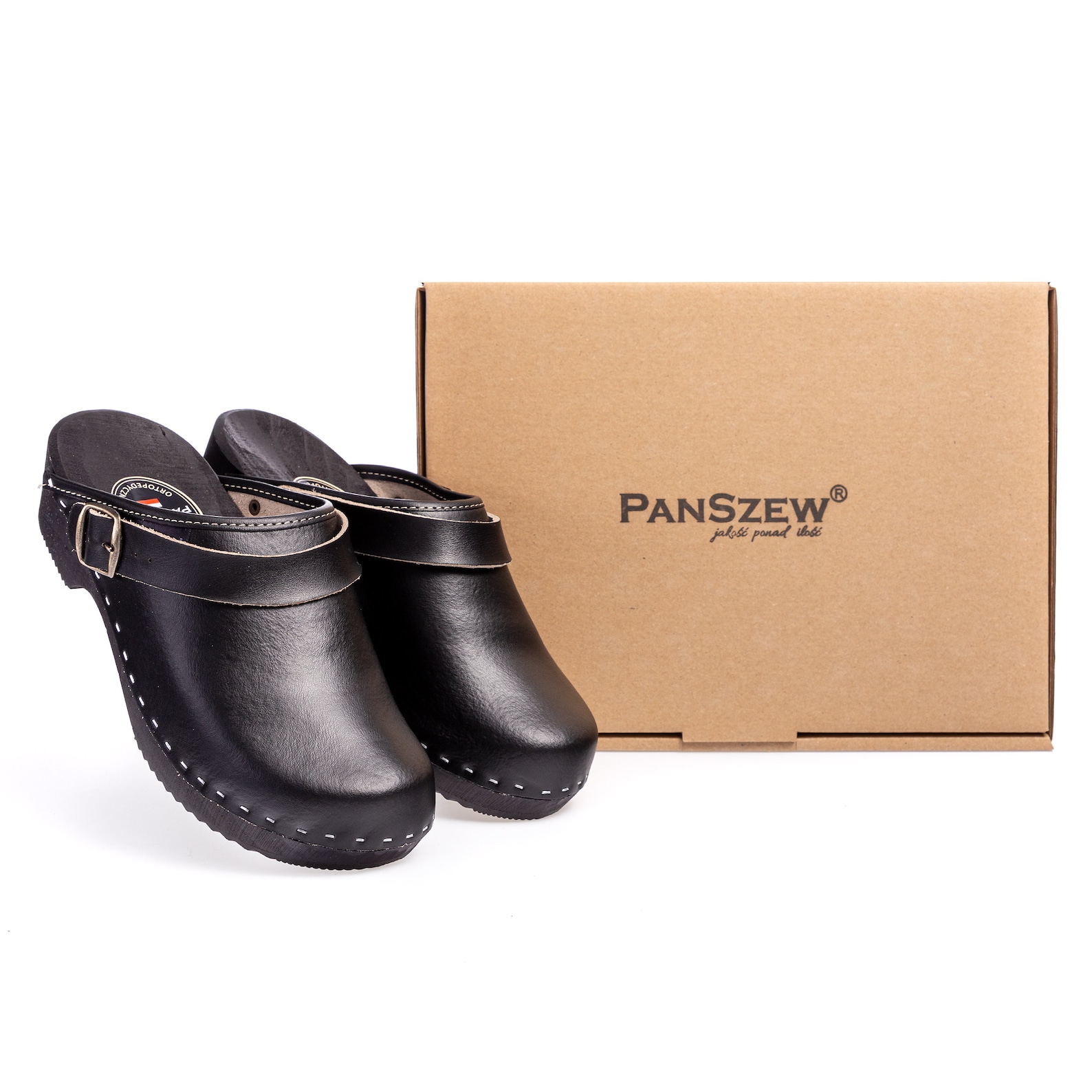 Wooden Clogs for Men Leather Polish Clogs Handmade Orthopedic Medical ...