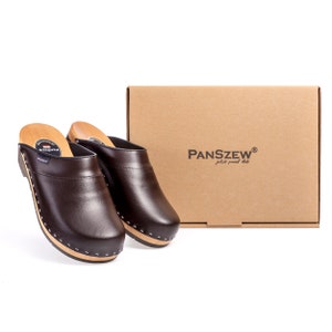 Leather Swedish Clogs for Men Wooden Clogs Handmade Orthopedic Medical ...