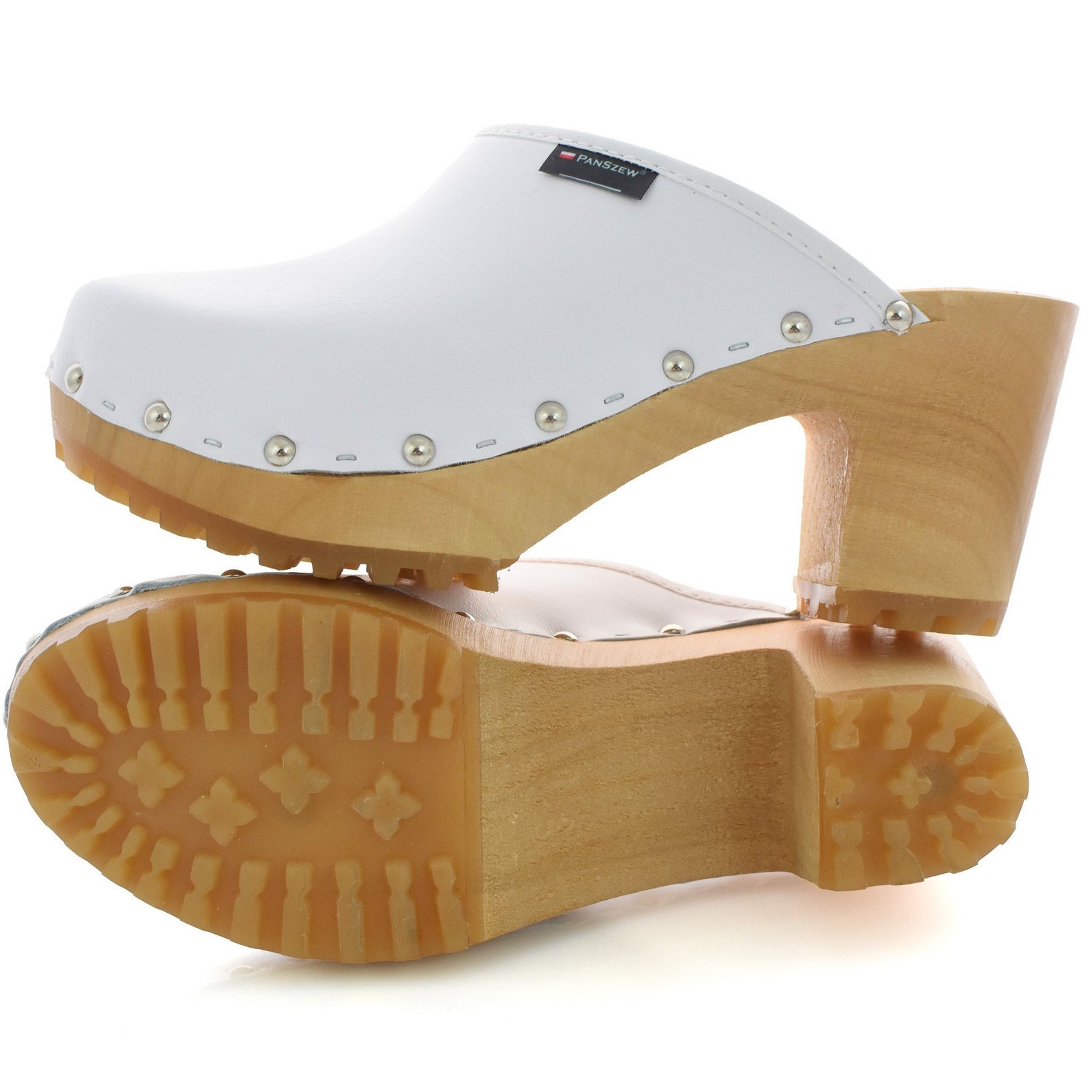 Dreamlike Women Swedish Clogs Wooden Leather Polish Clogs Handmade High ...