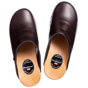 Leather Swedish Clogs for Men Wooden Clogs Handmade Orthopedic Medical ...