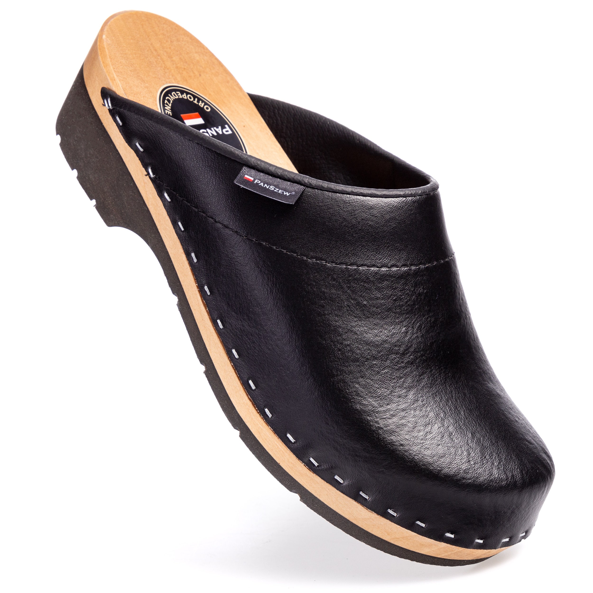 Leather Swedish Clogs for Men Wooden Clogs Handmade Orthopedic Medical ...