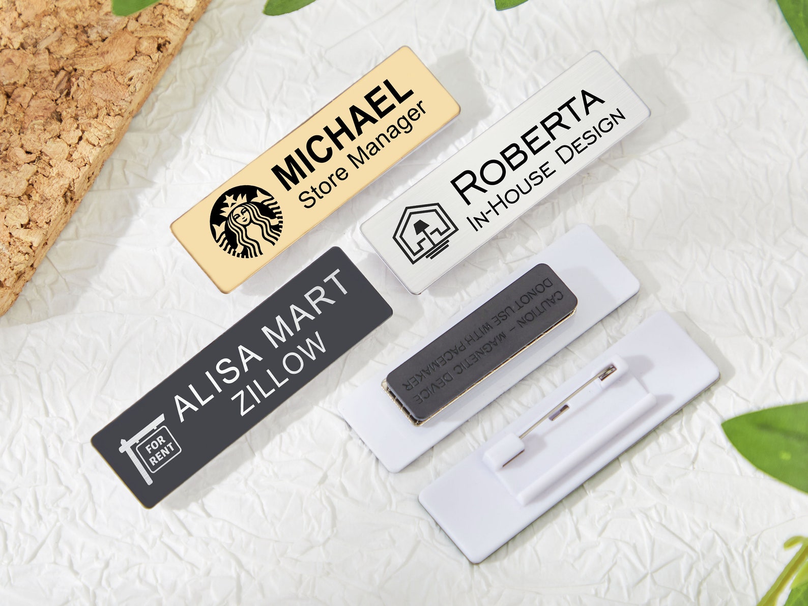 Customized Magnetic Name Tags Personalized Name Tags Silver and Gold ...