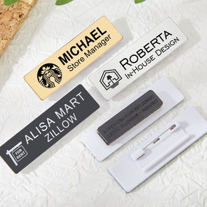 Customized Magnetic Name Tags Personalized Name Tags Silver and Gold ...