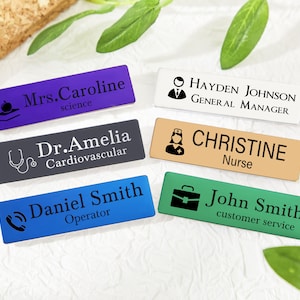 Customized Magnetic Name Tags Personalized Name Tags Silver and Gold ...