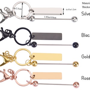 Personalized Beadable Keyring, Stainless Keychain,custom Keyring ...