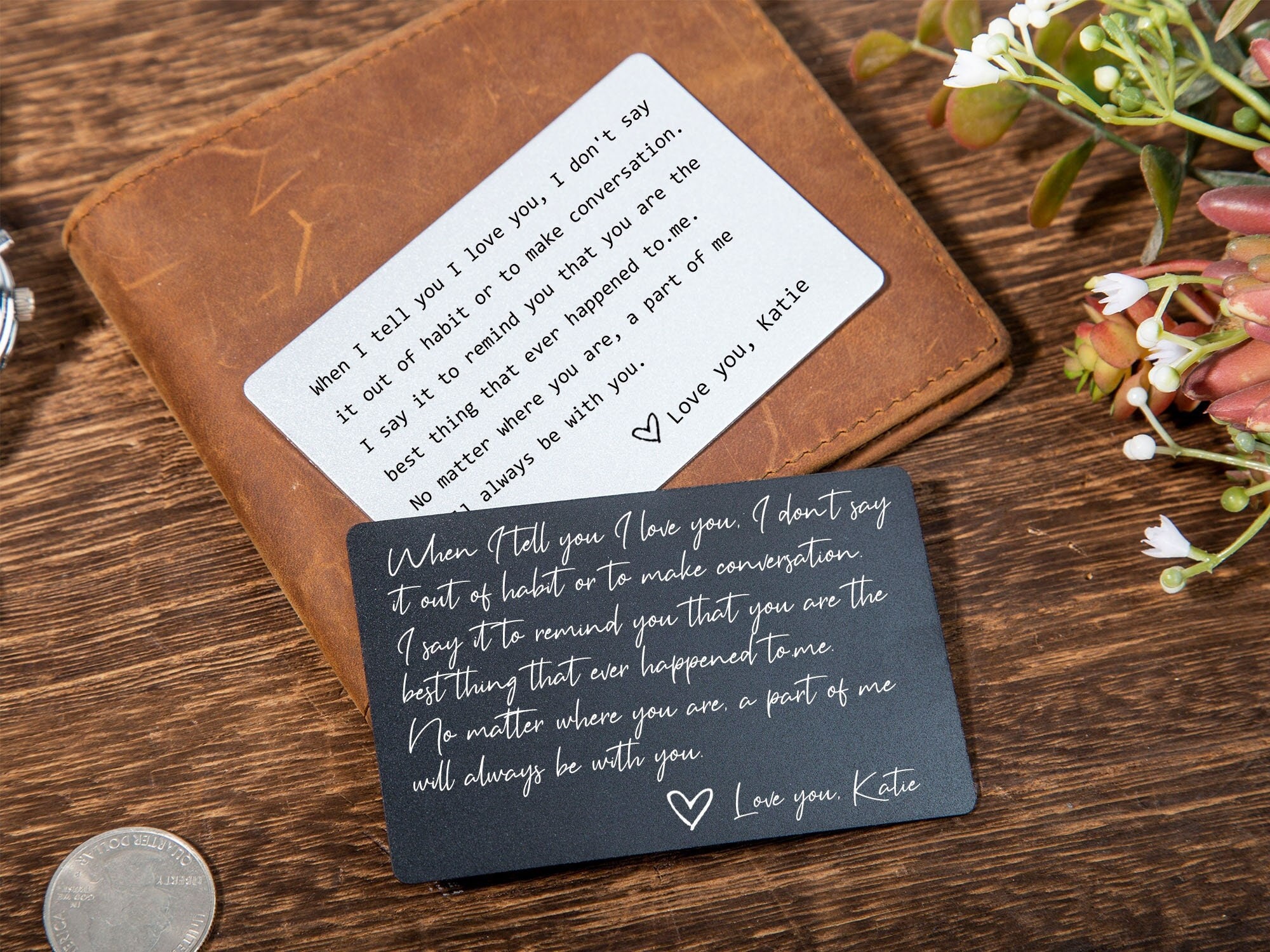 Engrave Wallet Insert Card With Info Personalized Wallet Card - Etsy