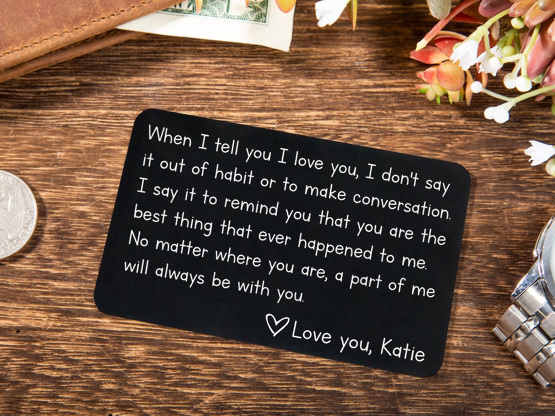 Personalized Wallet Card Engrave Wallet Insert Card With Love Note Card ...