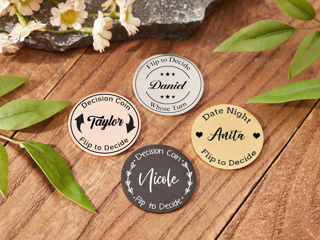 Personalized Decision Coin,custom Couples Flip Coin,engraved Brass Coin ...