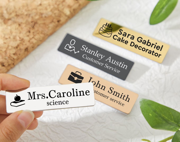 Custom Printed Name Tags Personalized Printed Employee Office Name Tags ...