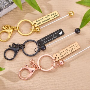 Personalized Beadable Keyring, Stainless Keychain,custom Keyring ...