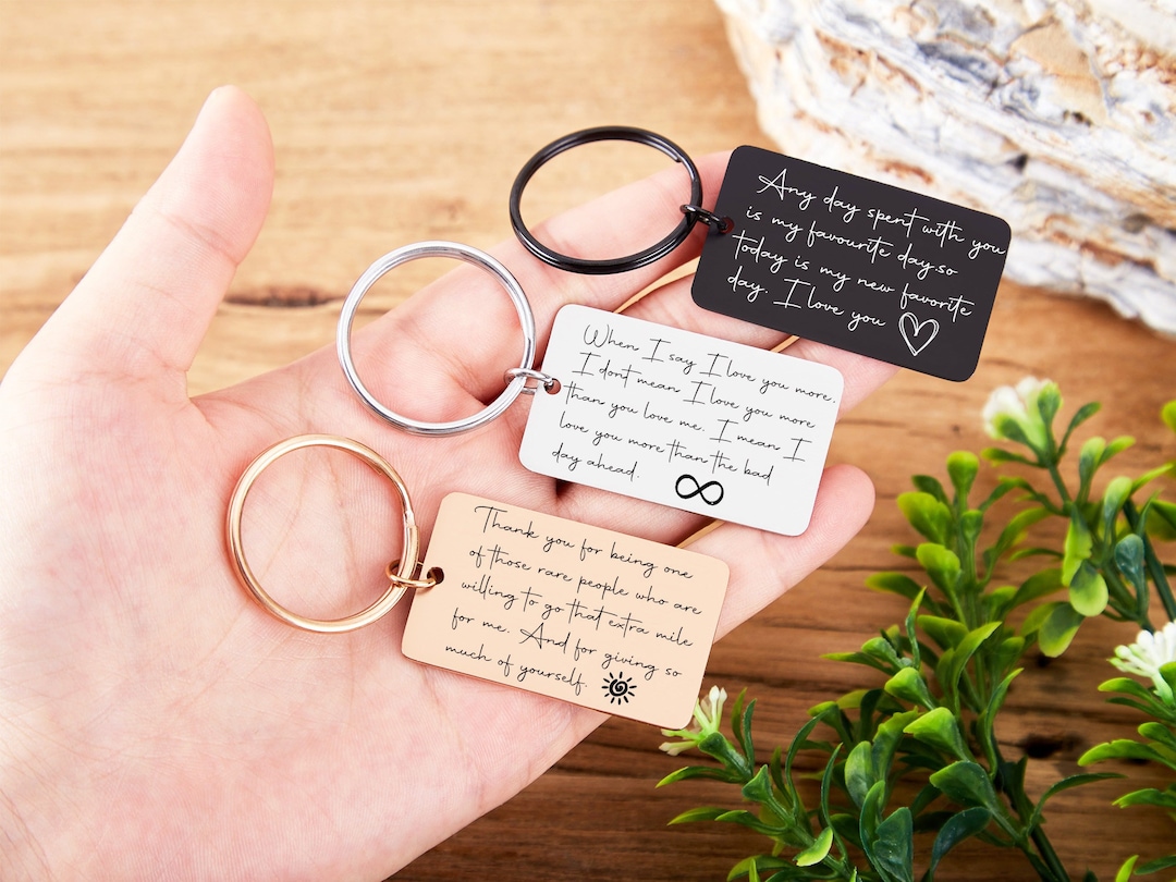 Engraved Metal Keychain Personalized Keyring Drive Safe Keychain Custom ...