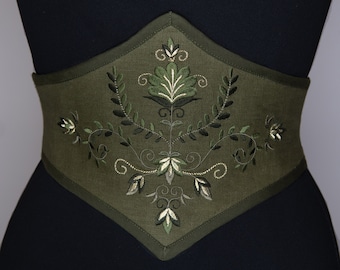Embroidered Corset Belt - Etsy
