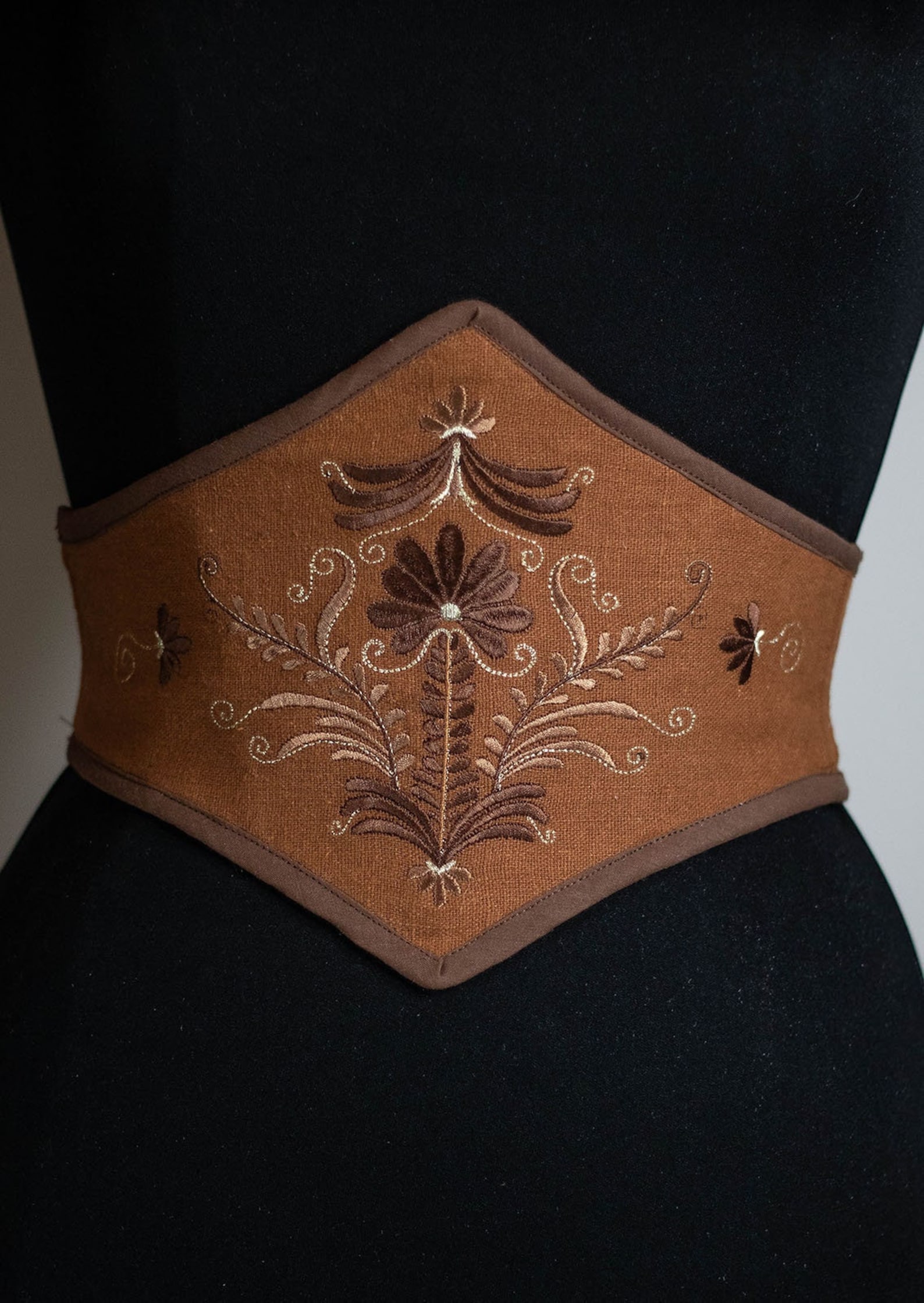 Embroidered Linen Waist Belt - Etsy