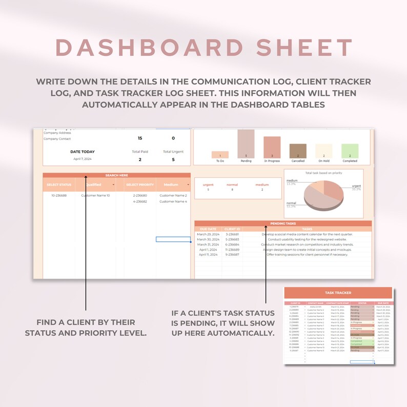 Client Tracker Google Sheets, Client Management Template, Editable ...