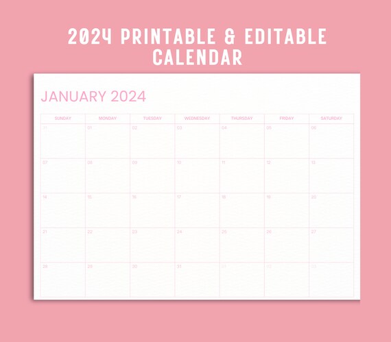 May 2024 Calendar Pink