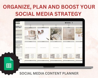 Simple Social Media Planner and Calendar Daily Content Planning Monthly ...
