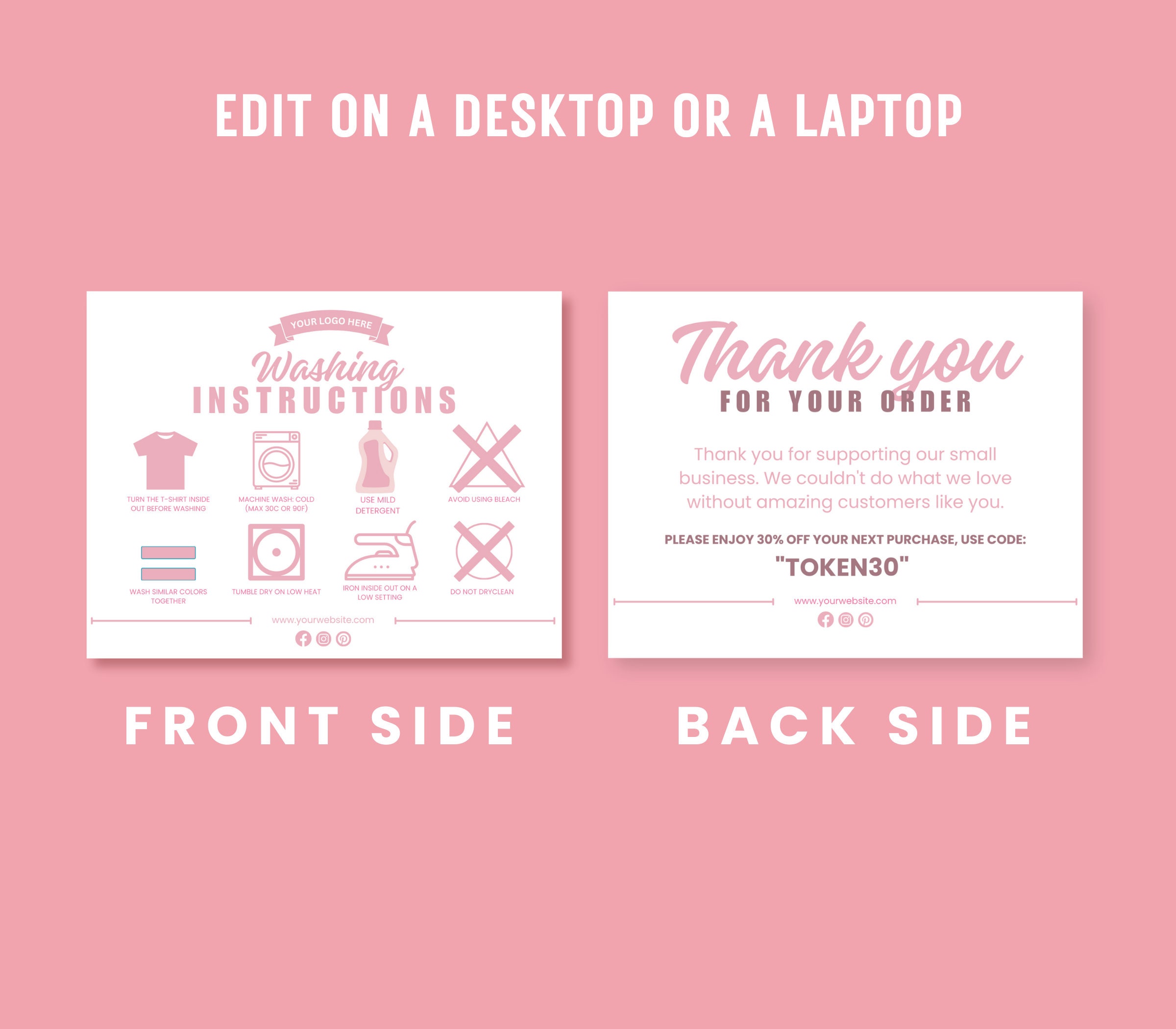 Washing Instruction Care Card Clothing Care Instruction Template Etsy ...