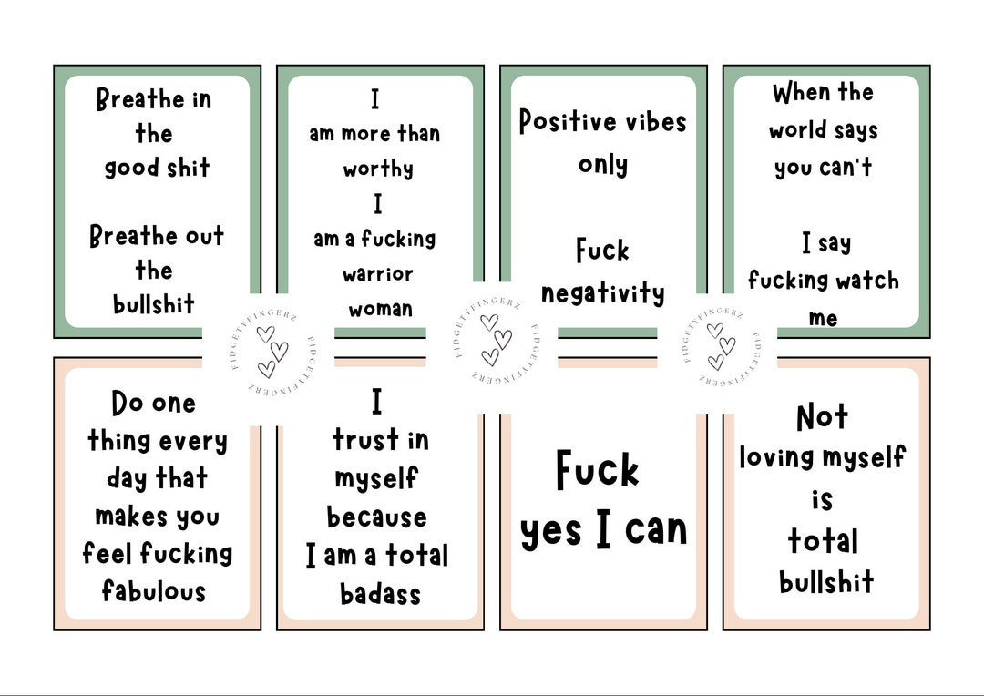 Sweary Affirmation Cards / Printable Affirmation Cards / Badass ...