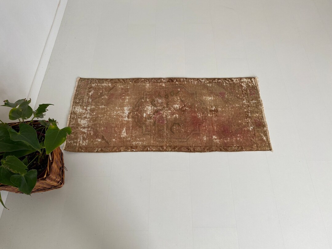 Small Runner Rug / Small Oushak Rug / Wool Small Rug / Small Entry Rug ...
