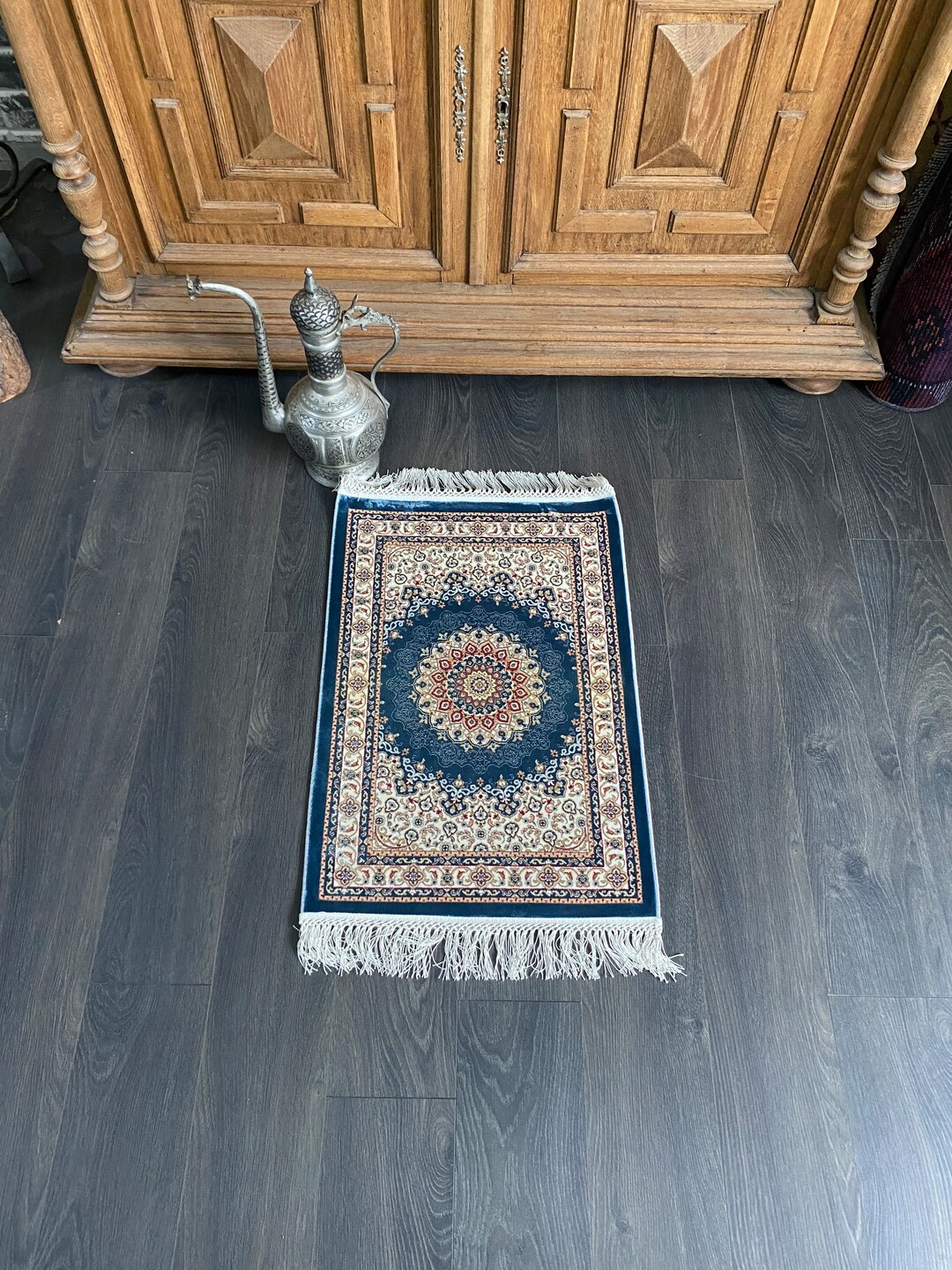 Persian Small Rug / Blue Small Rug / Blue Small Carpet / - Etsy