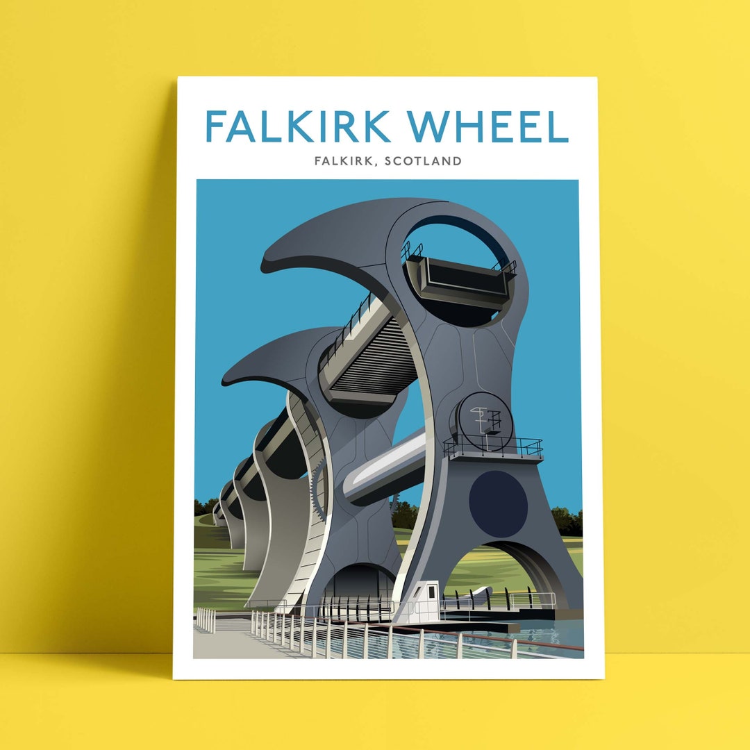 Falkirk Wheel Print, Falkirk, Scotland, (blue or Yellow Versions ...