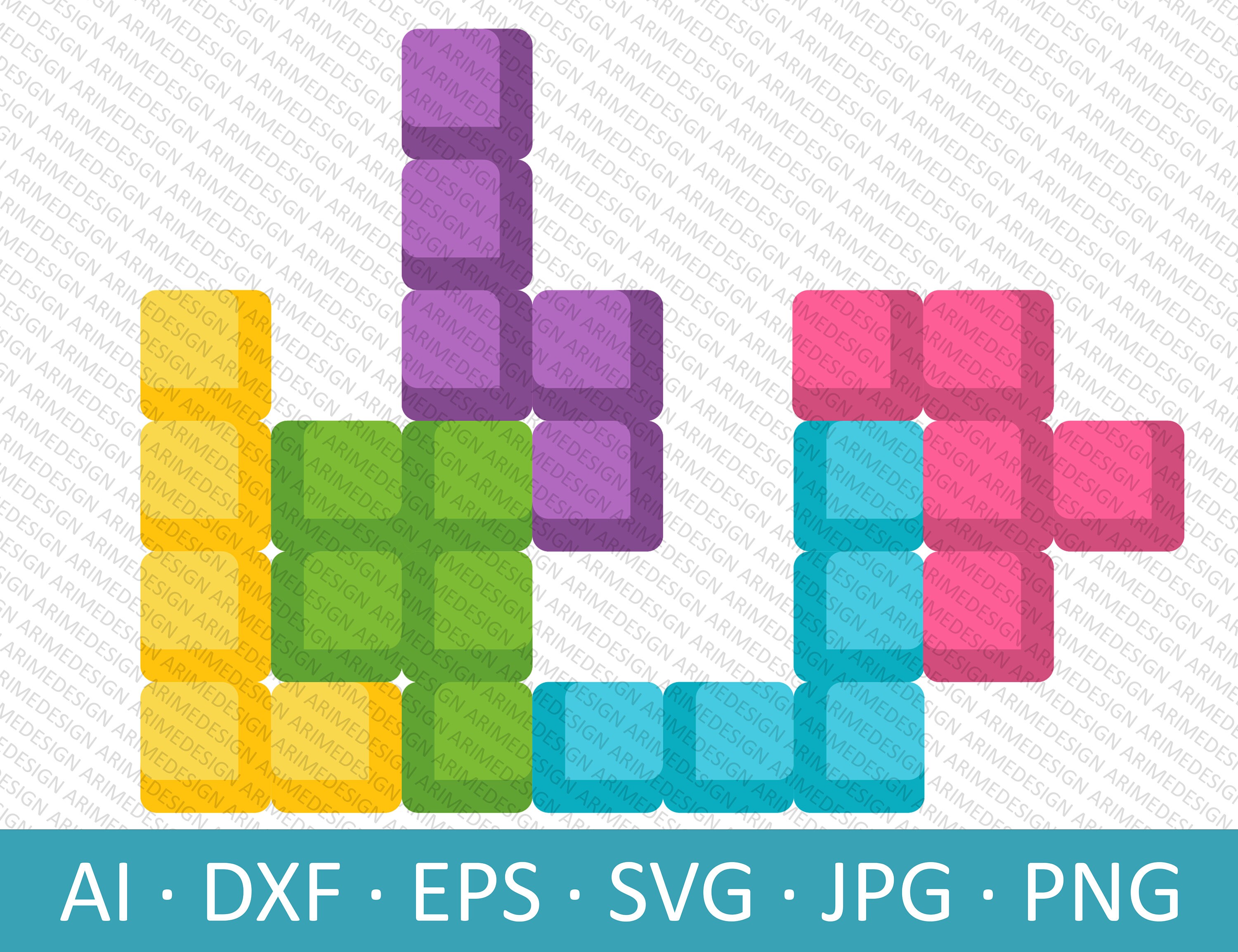 Tetris Game Blocks Vector Bundle / Tetris Game Clip Art Svg - Etsy