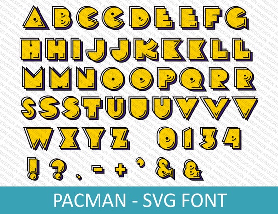 Pacman Font Vector Bundle / Pacman Game Alphabet Font Clip Art - Etsy ...